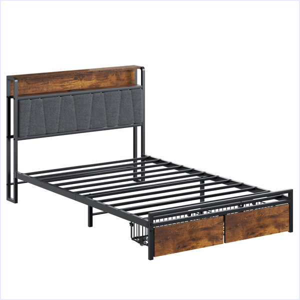 17 Stories Bed Frame Upholstered Platform Bed Frame With Storage ... 17 Stories Bed Frame Upholstered Platform Bed Frame With Storage ...